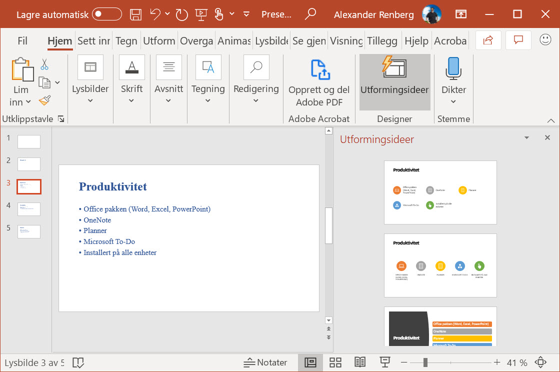 Hvordan lage utkast til en Powerpoint presentasjon i Word
